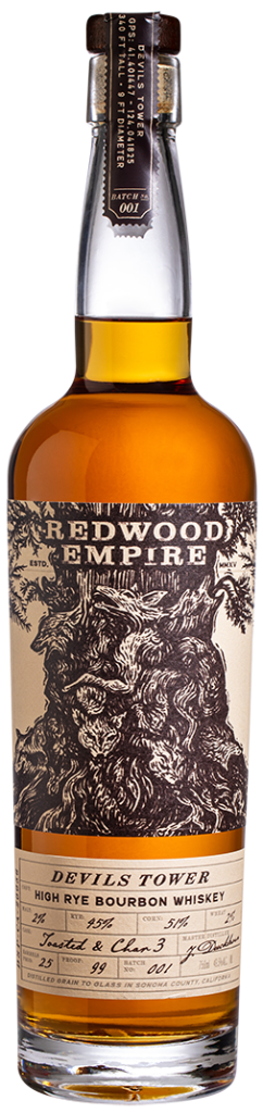 Small Lot High Rye Bourbon Whiskey - DEVILS TOWER - Redwood Empire Whiskey